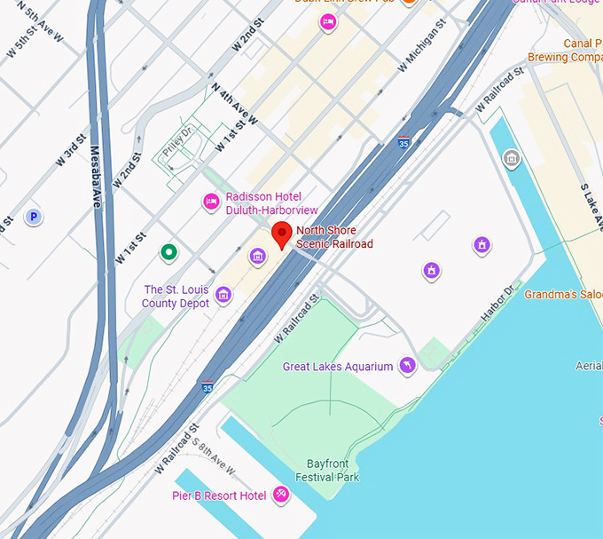 16. north shore scenic railroad map