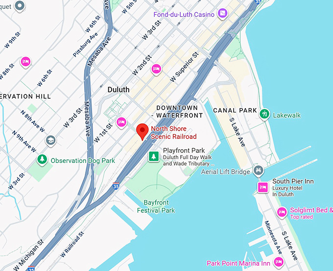 16. north shore scenic railroad map