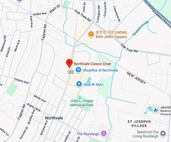 16. northvale classic diner map