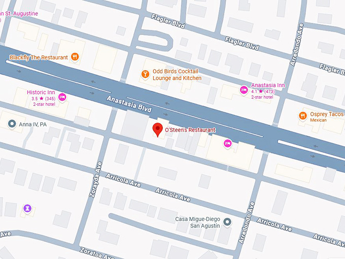 16. o'steen's restaurant map