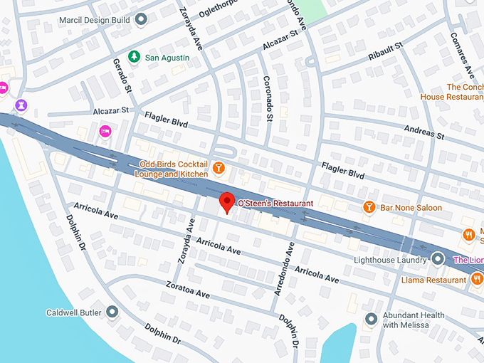 16. o'steen's restaurant map