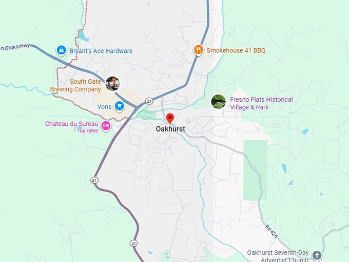 16. oakhurst, california map