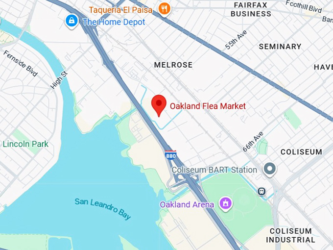 16. oakland flea market (5401 joe morgan wy) map