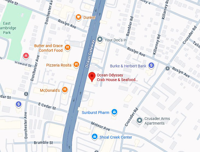 16. ocean odyssey crab house & seafood restaurant map