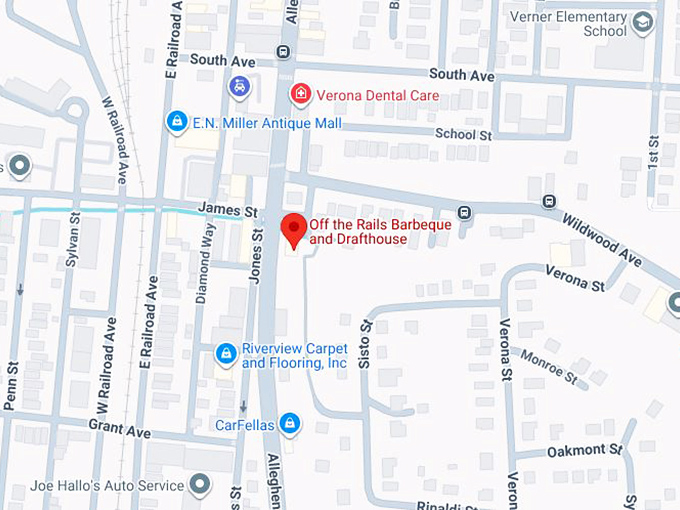 16. off the rails barbeque and drafthouse map