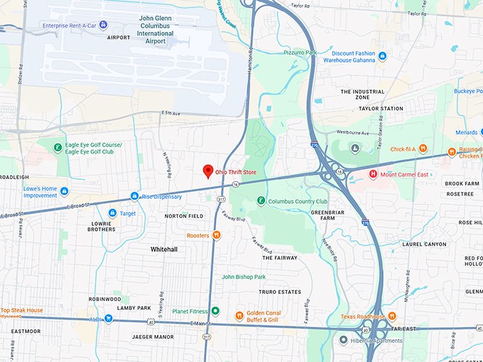 16. ohio thrift store (4618 e broad st) map