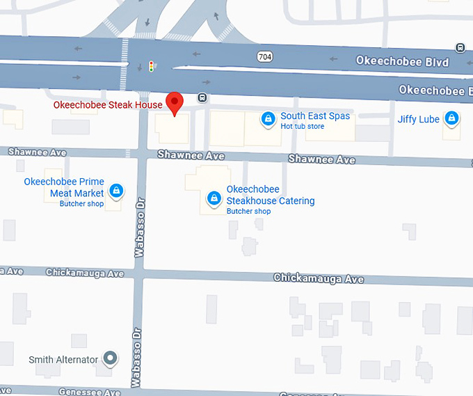 16. okeechobee steak house map
