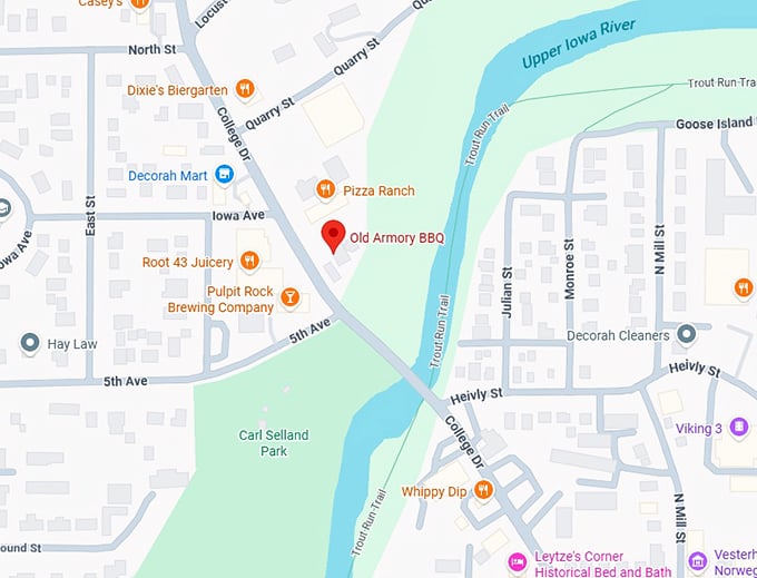 16. old armory bbq map