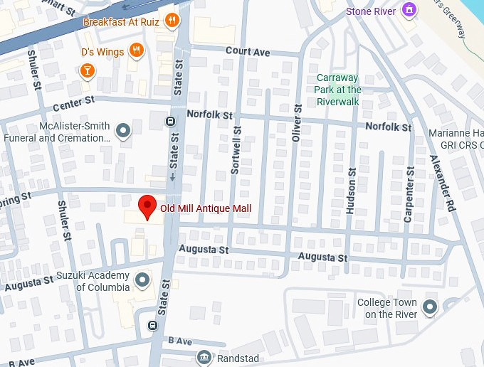 16. old mill antique mall map