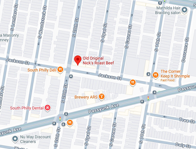 16. old original nick's roast beef map