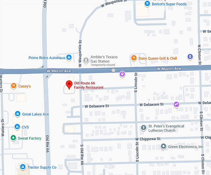 16. old route 66 family restaurant map