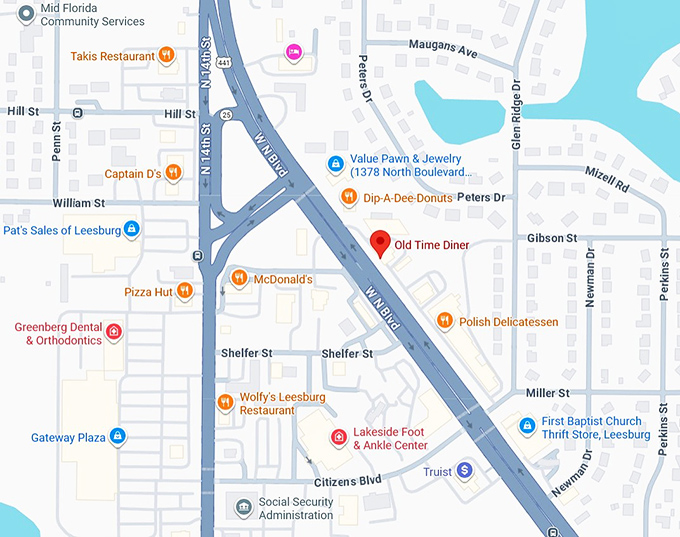 16. old time diner map
