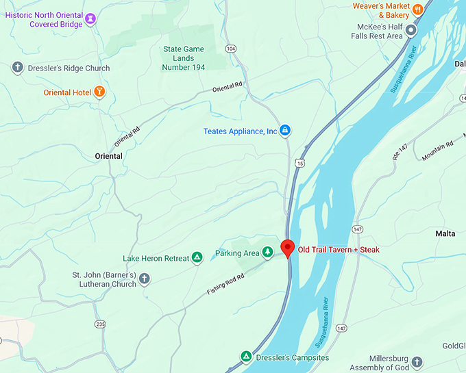 16. old trail tavern + steak map