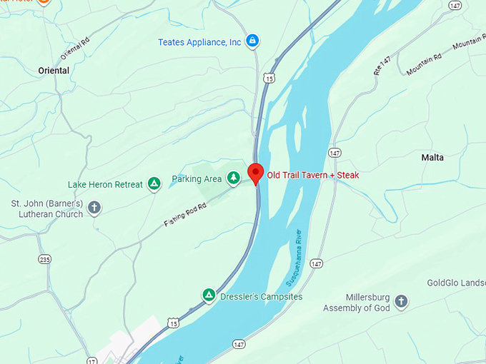 16. old trail tavern + steak map