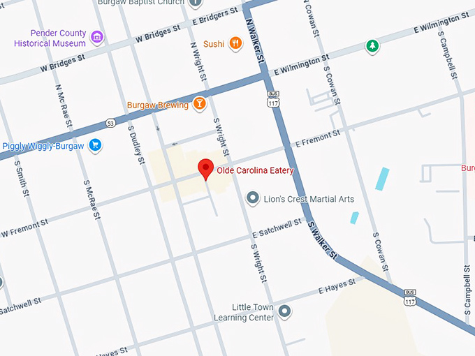 16. olde carolina eatery map