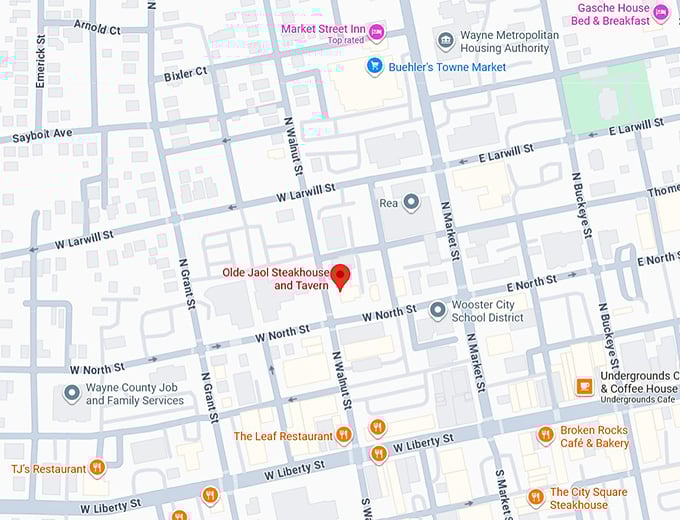 16. olde jaol steakhouse and tavern map