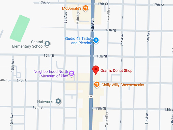 16. oram's donut shop map