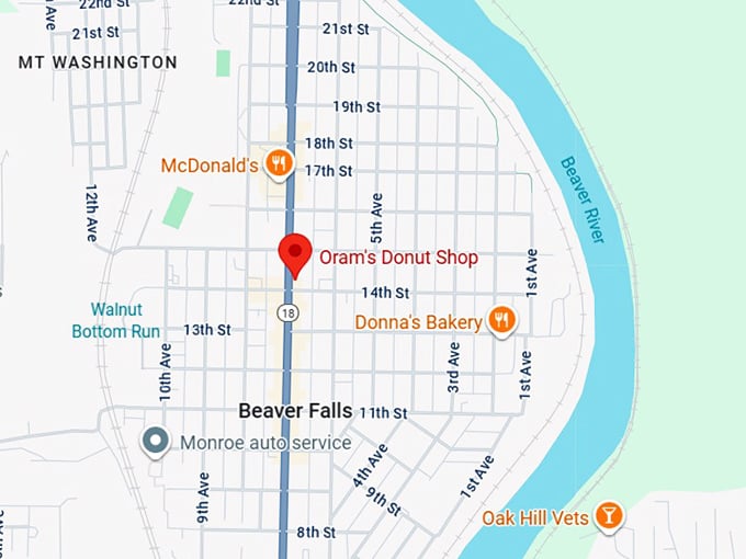 16. oram's donut shop map