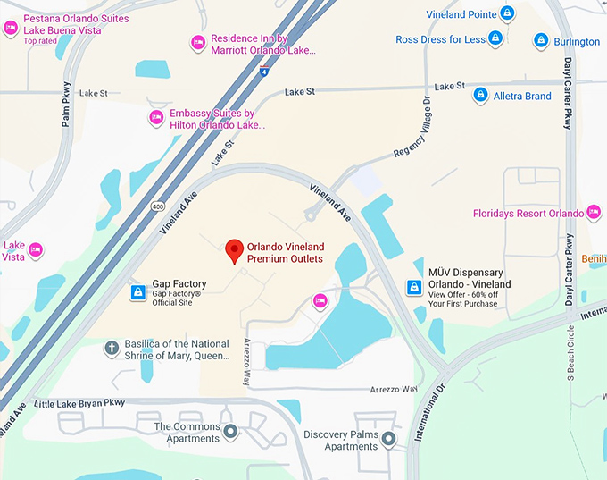 16. orlando vineland premium outlets map