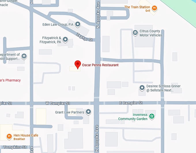 16. oscar penns restaurant map