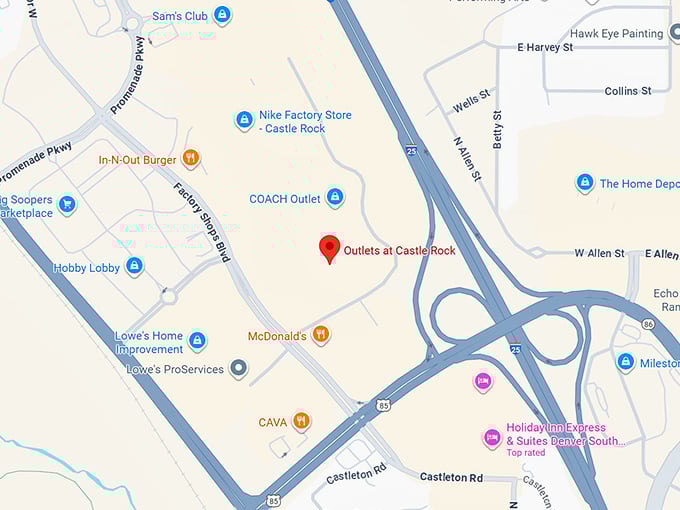 16. outlets at castle rock map