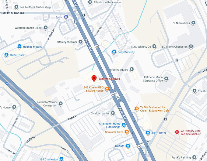 16. palmetto goodwil (6603 rivers ave) map