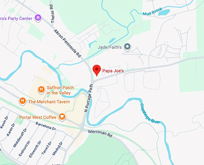 papa joe's map