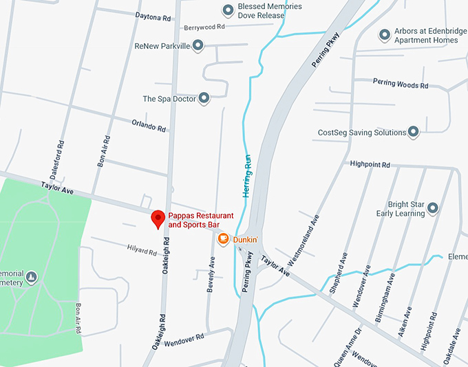 16. pappas restaurant and sports bar map