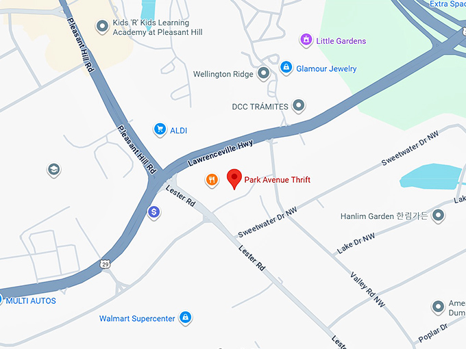 16. park avenue thrift (3870 lawrenceville hwy) map