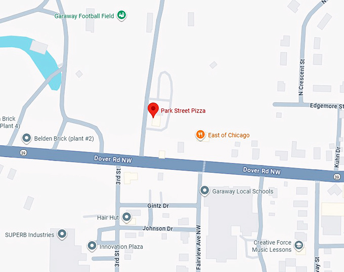 16. park street pizza map