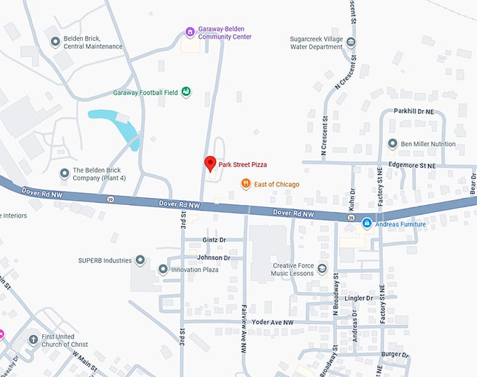 16. park street pizza map