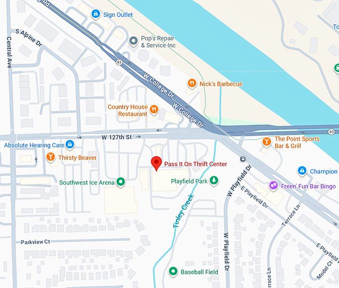16. pass it on thrift center map