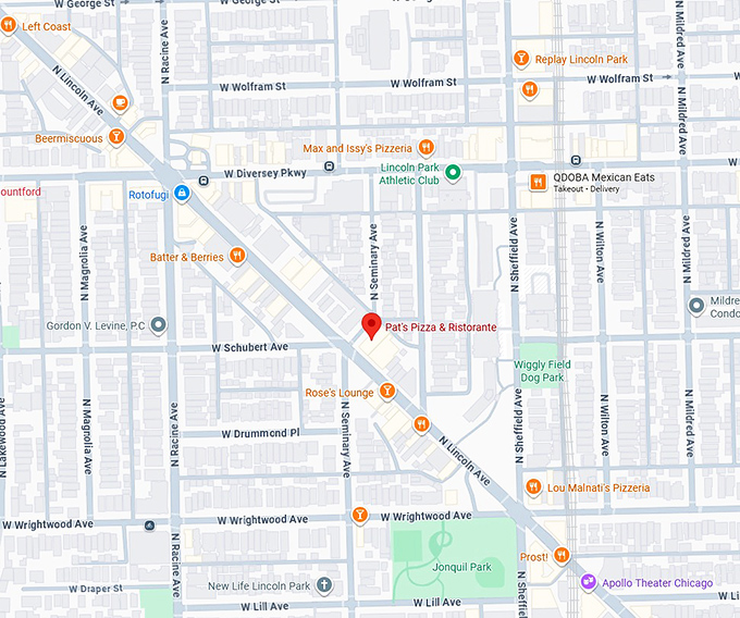 pat's pizza & ristorante map