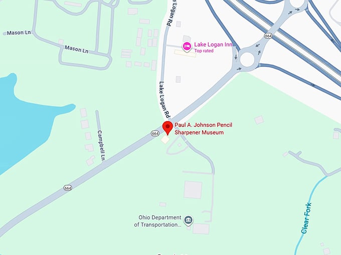 16. paul a. johnson pencil sharpener museum map