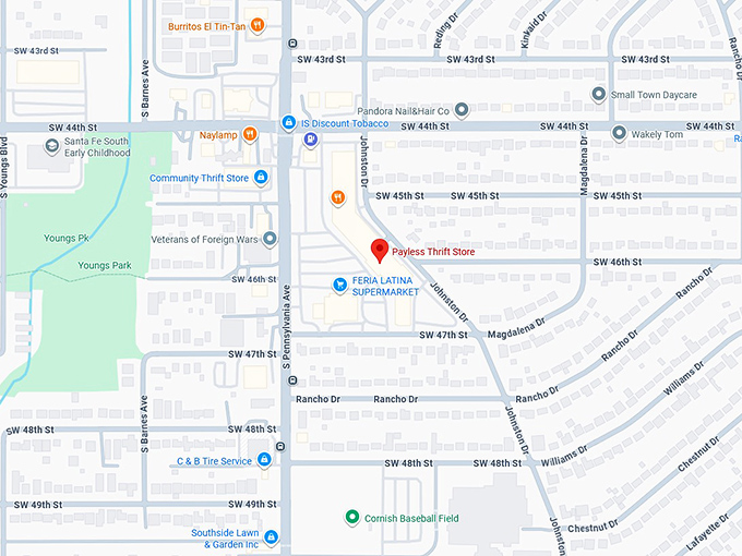 16. payless thrift store map