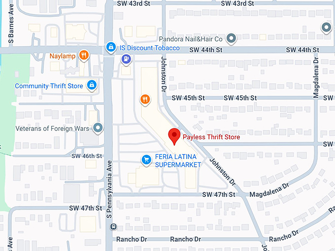 16. payless thrift store map