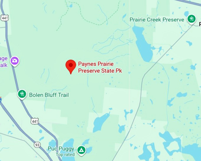 16. paynes prairie preserve state park map