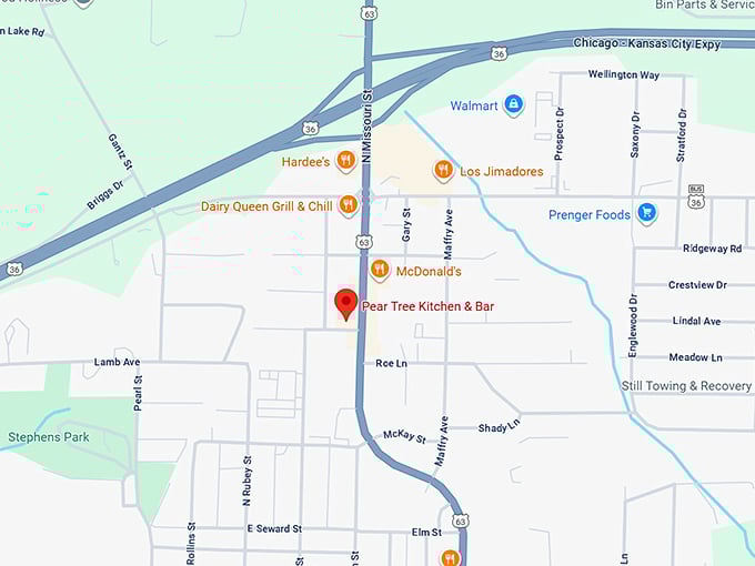 16. pear tree kitchen & bar map