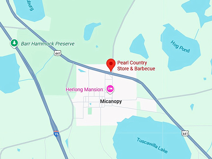 16. pearl country store & barbecue map