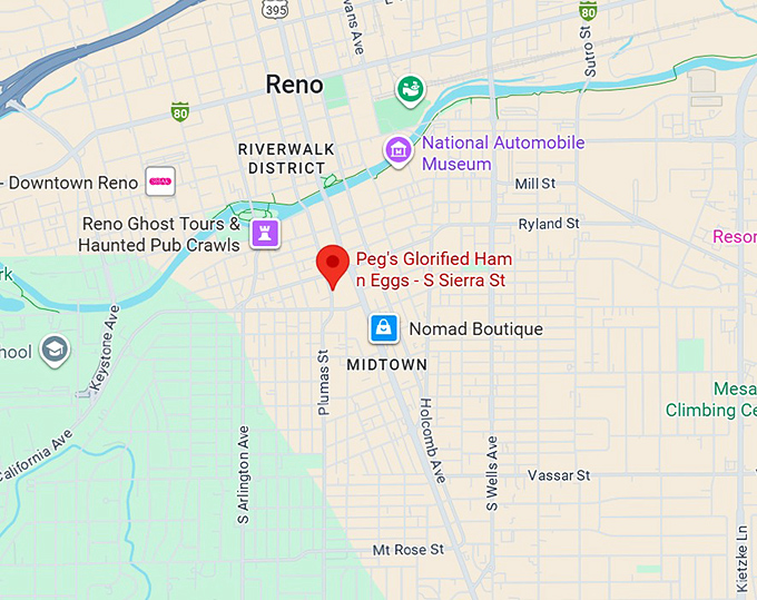 16. peg's glorified ham n eggs s sierra st map