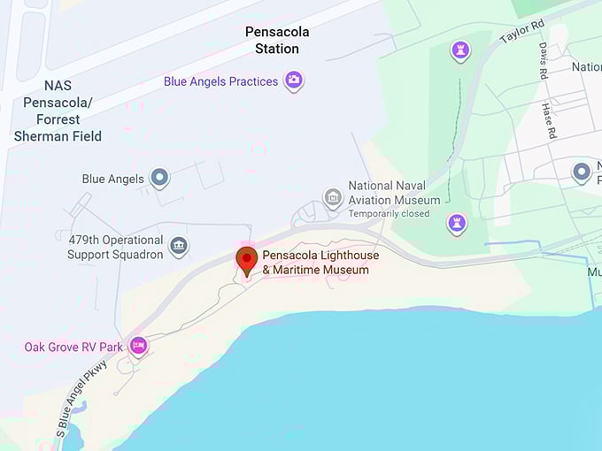 16. pensacola lighthouse & maritime museum map