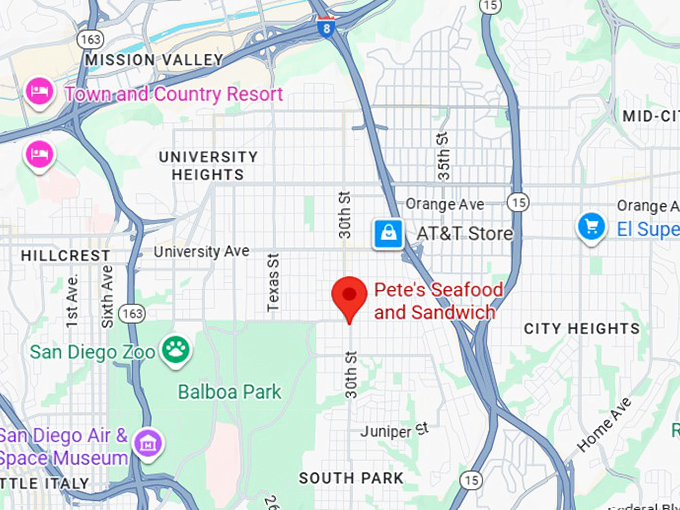 16. pete&rsquo;s seafood and sandwich map