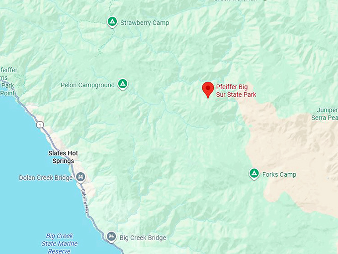 16. pfeiffer big sur state park map