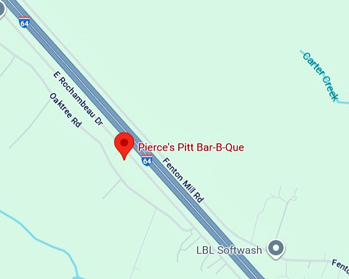 16. pierce's pitt bar b que map