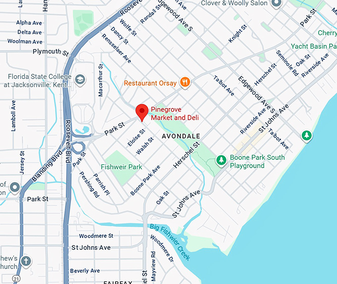 16. pinegrove market and deli map