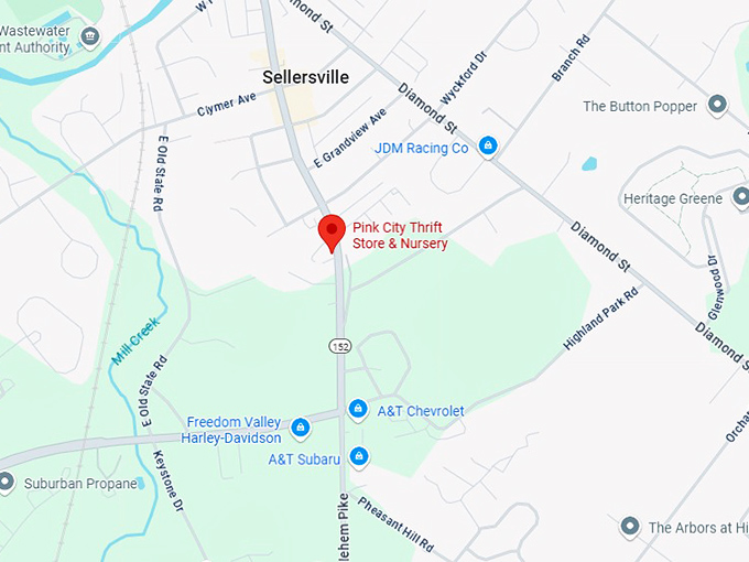 16. pink city thrift store & nursery map