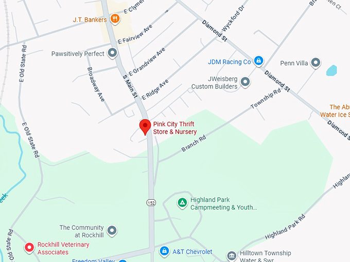 16. pink city thrift store & nursery map