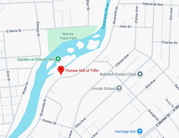 16. pioneer mill of tiffin map
