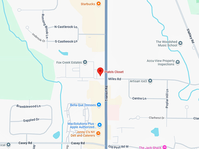 16. plato&rsquo;s closet (9490 transit rd) map