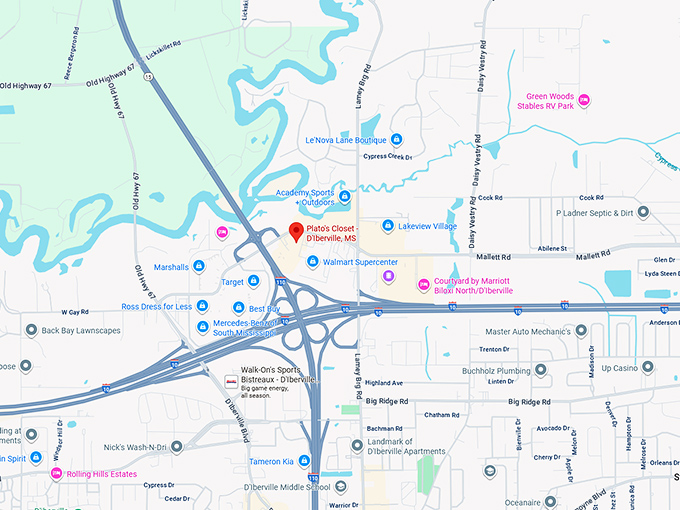 16. plato's closet d'iberville, ms map